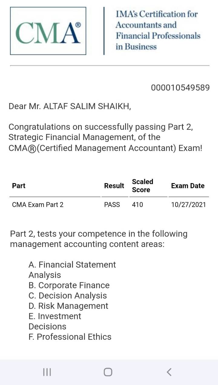US CMA Certification Course in India - US CMA Training Classes