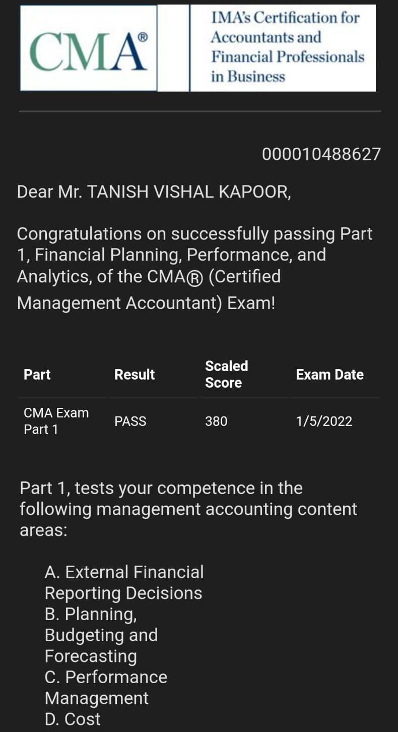 US CMA Certification Course in India - US CMA Training Classes